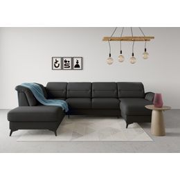 Sit & More Wohnlandschaft SIT & MORE, B:326cm H:85cm T:220cm, schwarz, 98% Polyester, 2% Polyamid, Sofas, "Sinatra U-Form", optional mit Kopfteilverstellung und