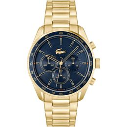 Lacoste Damen Chronograph "BOSTON", gold, Armbanduhren, Armbanduhr, Quarzuhr, Herrenuhr, Tag, Stoppfunktion,Edelstahlarmband