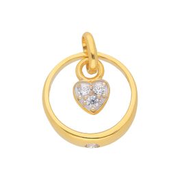 Adelia&acute;s ADELIA ́S Damen Kettenanh&auml;nger "Damen 333 Gold Anh&auml;nger Herz mit Zirkonia &Oslash; 11,6 mm", Gold, gold, Gold, Schmuckanh&auml;nger, mit Zirkonia f&uuml;r Damen