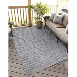 Carpet City "In-& Outdoorteppich Santorini 450, 3D-Effekt, Gestreift" rechteckig 5 mm H&ouml;he Wetterfest & UV-best&auml;ndig f&uuml;r Terrasse, Balkon, K&uuml;che, Flur