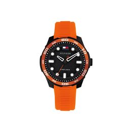 Tommy Hilfiger Quarzuhr "TH-REGATTA"orange, schwarz, Armbanduhren, Armbanduhr, Damenuhr, Herrenuhr, Silikonarmband, analog