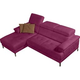 Ecksofa Egoitaliano, B:250cm H:99cm T:166cm, pink, Wohnzimmer, Sofas, "Soul, Design und Sitzkomfort auf hohem Niveau, tolle Details, L-Form", mit