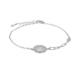 Adelia&acute;s ADELIA ́S Damen Armband "Damen Armband Lebensbaum aus 925 Silber mit Zirkonia 17+3 cm", 17+3, Silber 925 (Sterlingsilber), silber, Silber 925