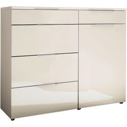 Kombikommode Wiemann, B:100cm H:91,2cm T:43cmchampagner, dekor, glas champagner, chrom, Floatglas, Holzwerkstoff, Metall, Schlafzimmer, Sideboards,