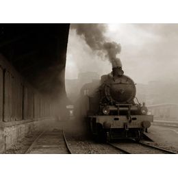 papermoon Fototapete "Alter Zug Grau", B/L: 4,5m x 2,8m, Bahnen: 9 Stk., bunt, Schlafzimmer, Tapeten