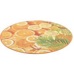 Teppich Sansibar, H:5mm &Oslash;:190cm, orange, Polypropylen, Wohnzimmer, Teppiche, "Rantum Beach 001", Flachgewebe, modernes Sommer Design, In- und Outdoor