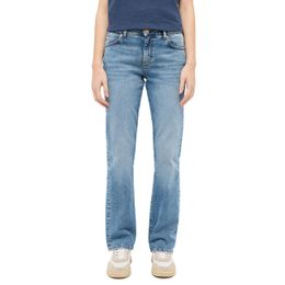 Mustang Damen Straight-Jeans "Damen Style Crosby Relaxed Straight", blau, Gr. 46, unifarben, Denim/Jeans, 99% Baumwolle, 1% Elasthan, Jeans