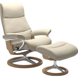stressless "View" Set, Relaxsessel mit Hocker, mit Signature Base, Gr&ouml;&szlig;e S,Gestell Eiche