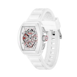 Hugo Herren Multifunktionsuhr "Hugo ID SKELETON"wei&szlig;, Armbanduhren, Quarzuhr, Armbanduhr, Herrenuhr, Silikonarmband, analog
