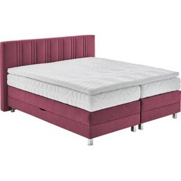Boxspringbett, B:195cm L:210cm, rot, Westfalia Schlafkomfort, Bezug: 100% Polyester;Polsterung: 100% Polyester, Komplettbetten, wahlweise mit