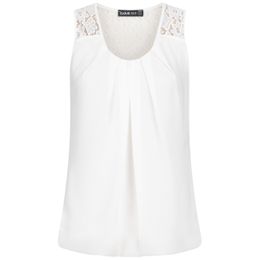 CLOUD 5IVE Damen Klassische Bluse "CLOUD 5IVE Damen Cloud5ive Damen Chiffon Top mit Spitzendetails"wei&szlig;, Gr. S, 70% Polyester, 25% Viskose, 5%