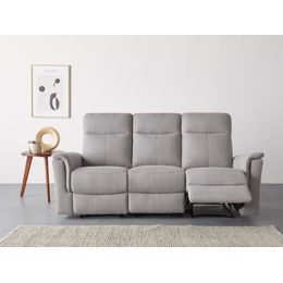 3-Sitzer Home Affaire, B:197cm H:99cm T:92cm, grau, Webstoff 95% Polyester 5% Nylon, Sofas, "Southbrook", mit manueller und elektrischer Relaxfunktion