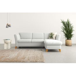 Ecksofa Home Affaire, B:249cm H:86cm T:162cm, grau, 100% Polyester, Wohnzimmer, Sofas, "Trelleborg L-Form", Federkern-Polsterung, wahlweise mit
