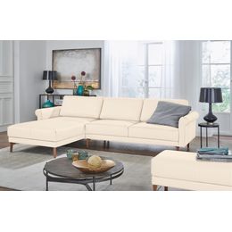 Ecksofa, B:282cm H:85cm T:178cm, wei&szlig;, CREATION BY ROLF BENZ, NaturLEDER OSKAR (echtes Rindsleder), Wohnzimmer, Sofas, "CR.450, Designecksofa,