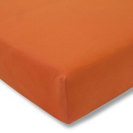 Bettlaken Estella, B:100cm L:200cm, orange, Jersey, Obermaterial: 100% Baumwolle, Bettlaken, "Feinjersey", Rundumgummi