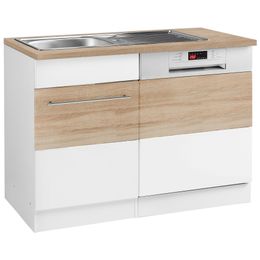 Sp&uuml;lenschrank KOCHSTATION, B:110cm H:85cm T:60cm, wei&szlig;, K&uuml;che, Schr&auml;nke, "KS-Trient", 110 cm breit, inkl. T&uuml;r/Socke f&uuml;r Einbaugeschirrsp&uuml;ler