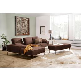 Ecksofa W.Schillig, B:299cm H:88cm T:178cm, braun, Longlife Xtra-Leder Z73: Naturwalkleder der Luxusklasse aus den erlesensten Rohh&auml;uten. Hautst&auml;rke