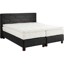 Boxspringbett, B:175cm L:210cm, grau, Westfalia Schlafkomfort, Bezug: 100% Polyester, Komplettbetten, wahlweise mit Topper
