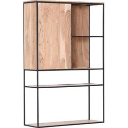 Highboard GUTMANN FACTORY, B:105cm H:160cm T:35cm, schwarz, Wohnzimmer, Sideboards, "Porto", Vitrine, Breite 105 cm