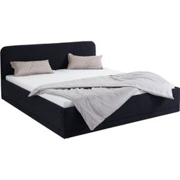Polsterbett, B:210cm L:210cm, schwarz, Westfalia Schlafkomfort, Bezug Bett: wahlweise Microfaser (100% Polyester), Strukturstoff (77% Polyester, 23%