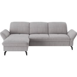 Sit & More Ecksofa SIT & MORE, B:267cm H:88cm T:200cm, silber, 90% Polyester, 10% Polyamid, Wohnzimmer, Sofas, "Leandro L-Form", Wahlweise mit Bett-, Kopfteil -