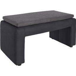 Polsterhocker, B:100cm H:51cm T:52cm, schwarz, exxpo - SOFA FASHION, Strukturstoff (88%Polyester, 12% Nylon);Luxus-Microfaser (Zusammensetzung: 10%