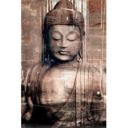 Deco-Panel Reinders, B:60cm H:90cm, braun, MDF, Bilder, "Buddha", 60/90 cm