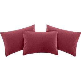 Zierkissen Maintal, B:40cm, rot, Polyester, Polsterauflagen, (3 Stck.)