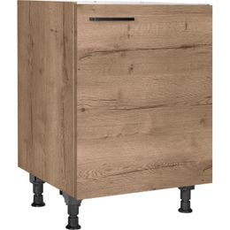 Sp&uuml;lenschrank Nobilia, B:60cm H:87cm T:58,3cm, braun, K&uuml;che, Schr&auml;nke, ""Structura", Ausrichtung w&auml;hlbar, vormontiert, in den Breiten", 45 und 60 cm,