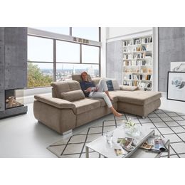 Ecksofa DIE PLANBAR, B:289cm H:85cm T:195cm, braun, 100% Polyester, Wohnzimmer, Sofas, "MP-IN16037 L-Form mit Kaltschaum-Polsterung", mit
