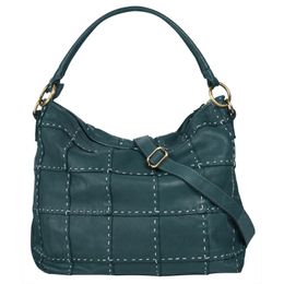 Samantha Look Damen Shopper, blau, Leder, leicht gl&auml;nzend, unifarben, Taschen, echt Leder, Made in Italy