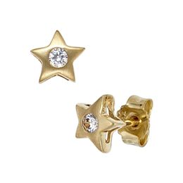 Jobo Damen Paar Ohrstecker "Stern", 5,8mm, Gelbgold 333, gold, Gelbgold 333, Ohrringe, 333 Gold mit Zirkonia
