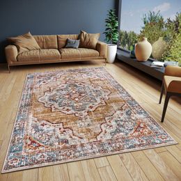 Teppich Hanse Home, B:80cm H:8mm L:120cm, blau, Jute, Polyester, Polypropylen (PP), Wohnzimmer, Teppiche, "Strozzi", L&auml;ufer, Orientalisch, Kurzflor,