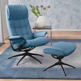 stressless "London" Set, Relaxsessel mit Hocker, mit Hocker, High Back, mit Star Base, Gestell Schwarz