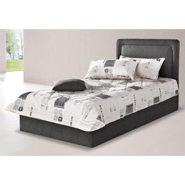 Polsterbett, B:110cm L:210cm, grau, Westfalia Schlafkomfort, Bezug Bett: Mikrofaser (100% Polyester);Bonnell-Federkernmatratze: Mischgewebe (51%