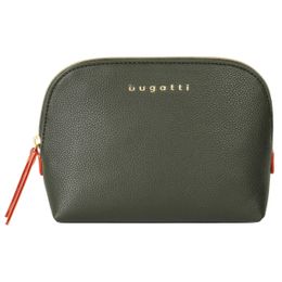 Bugatti Damen Kosmetiktasche "ELLA", gr&uuml;n, leicht gl&auml;nzend, unifarben, Kunstfaser, Taschen