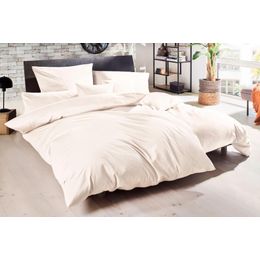 Bettw&auml;sche Primera, beige, Satin, Obermaterial: 100% Baumwolle, Bettw&auml;sche, "Uni Luxus-Satin in Gr. 135x200, 155x220 oder 200x200 cm", Bettw&auml;sche aus
