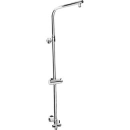 Steigrohr CORNAT, B:34cm T:6cm, grau, Edelstahl, Messing, Duschkopfhalterungen, "80 - 130 cm - H&ouml;henverstellbar - Mit Umschalter &