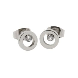 Firetti Damen Paar Ohrstecker "Schmuck Geschenk Ohrschmuck", 7mm, Edelstahl, silber, Edelstahl, Ohrringe, Made in Germany - mit Zirkonia (synth.)
