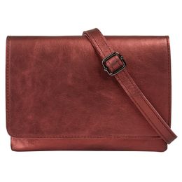 CLUTY Damen Umh&auml;ngetasche, rot, Leder, gl&auml;nzend, Taschen, echt Leder, Made in Italy