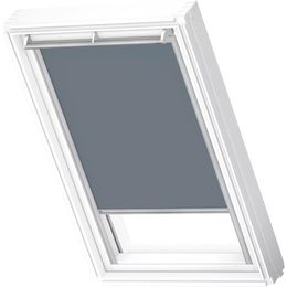 Velux Verdunklungsrollo "DKL 4581S, Farbe: blaugrau", MK12, stufenlos positionierbar, blau, Rollos, alufarbene F&uuml;hrungsschienen & Griffleiste