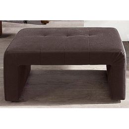 Hockerbank, B:100cm H:49cm T:54cm, braun, exxpo - SOFA FASHION, Carabu (50%Polyester, 35%Polyacryl, 15%Polyamid), Hocker, "Barista Hockerbank mit