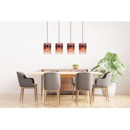 Globo LIGHTING H&auml;ngeleuchte "GORLEY", H: 140cm, 1 Stk., rot, Wohnzimmer, Leuchten, H&auml;ngelampe Glasst&auml;be brombeerfarben klar verlaufend elegant