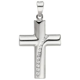 Jobo Damen Kreuzanh&auml;nger "Anh&auml;nger Kreuz", Silber 925 (Sterlingsilber), silber, Silber 925 (Sterlingsilber), Schmuckanh&auml;nger, 925 Silber mit 12
