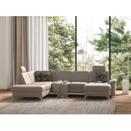 Sit & More Wohnlandschaft SIT & MORE, B:340cm H:89cm T:228cm, grau, Sofas, "Padua U-Form", inklusive Sitztiefenverstellung, Armteilfunktion und Federkern