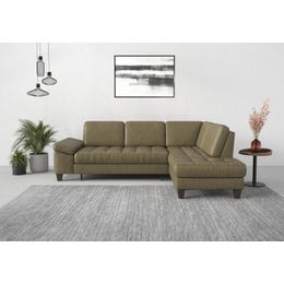 Sit & More Ecksofa SIT & MORE, B:261cm H:88cm T:179cm, gr&uuml;n, 100% Polyester, Wohnzimmer, Sofas, "Westham L-Form", mit Ottomane, mit oder ohne Bettfunktion,