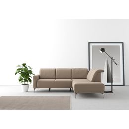 Sit & More Ecksofa SIT & MORE, B:249cm H:84cm T:205cm, grau, Wohnzimmer, Sofas, "Bailando L-Form", wahlweise mit Kopfteilverstellung und Vorziehsitz, motorisch