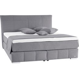 Boxspringbett Alina, B:188cm L:214cm, grau, Chenille GCP (100% Polyester), Jugendzimmer, Komplettbetten, "Luga", 188 cm breit, inkl. Matratze und