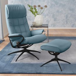 stressless "London" Set, Relaxsessel mit Hocker, mit Hocker, High Back, mit Star Base, Gestell Schwarz