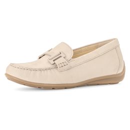 Gabor Damen Mokassin "FLORENZ", Gr. 35, beige, Nubukleder, unifarben, Schuhe, Komfortschuh, Bequemschuh, Slipper in Weite G (=weit)